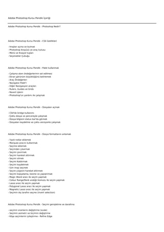 Photoshop kursu-pendik | PDF