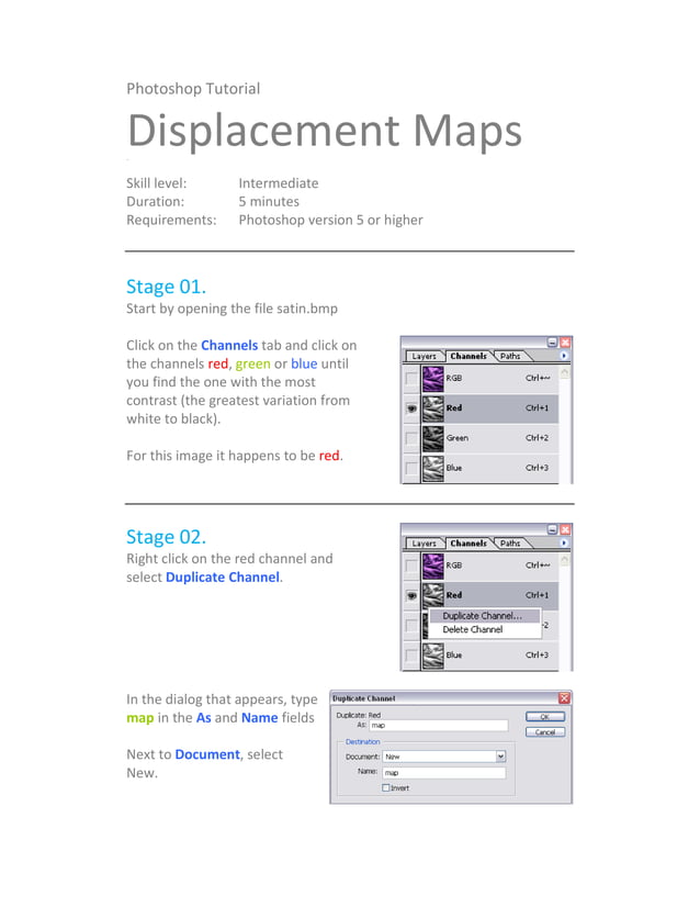 Photoshop Tutorial Displacement Maps | PDF