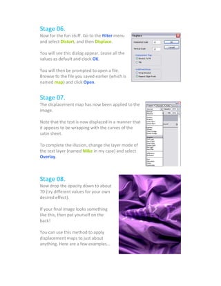 Photoshop Tutorial Displacement Maps | PDF