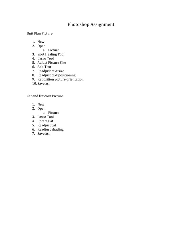 Photoshop assignment | DOCX | Photo Editing Software | Computer ...