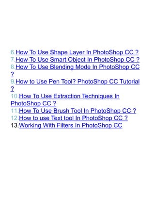 Photoshop cc Tutorial | PDF