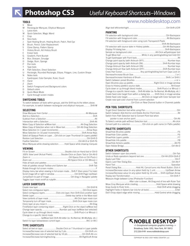 Photoshop cs3 shortcuts_pc | PDF