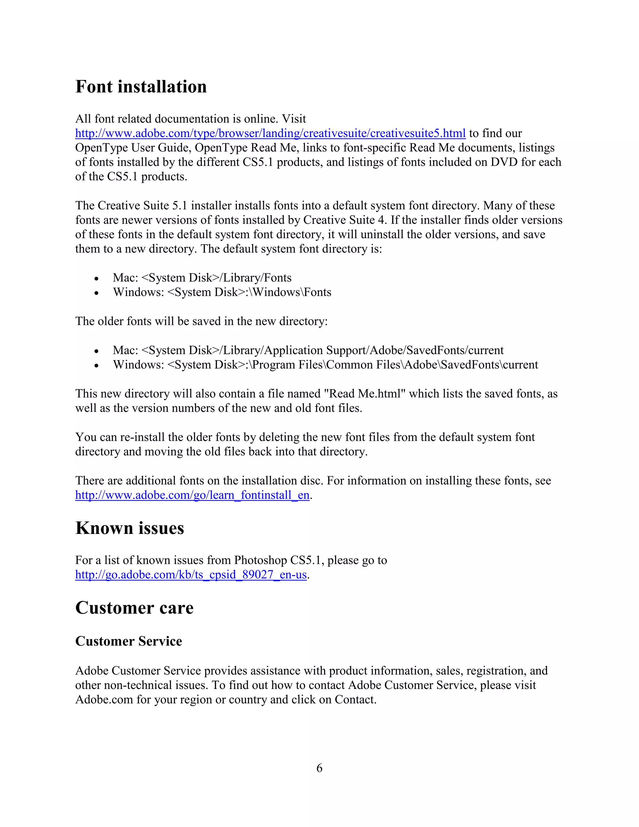 Photoshop cs5.1 read me | PDF