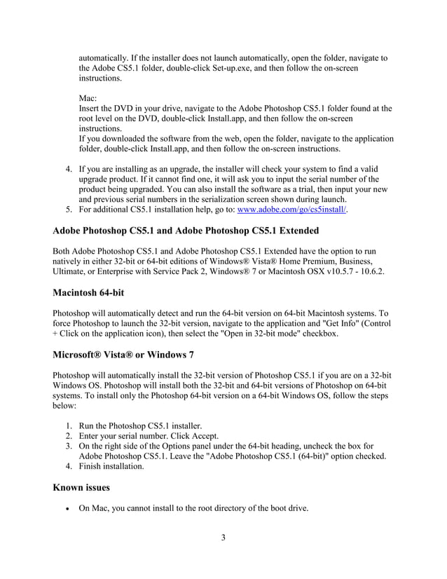 Photoshop cs5.1 read me | PDF