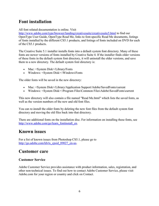 Photoshop cs5.1 read me | PDF