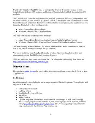 Photoshop cs5 read me | PDF