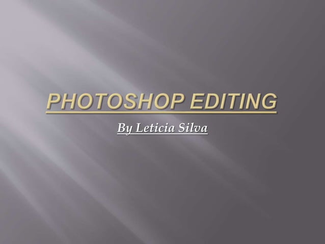 Tutorial on photoshop | PPTX