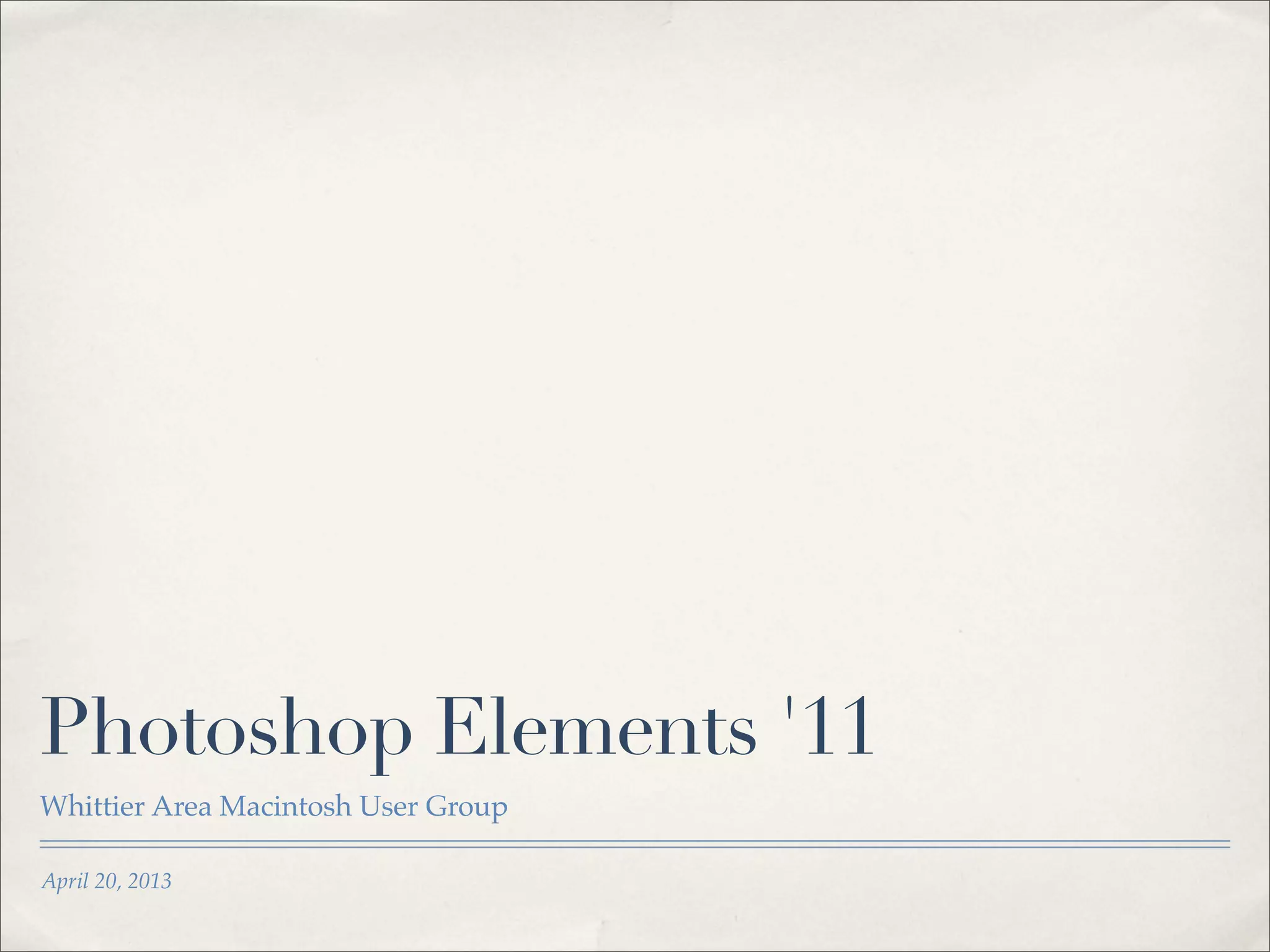 Photoshop Elements 11 | PDF