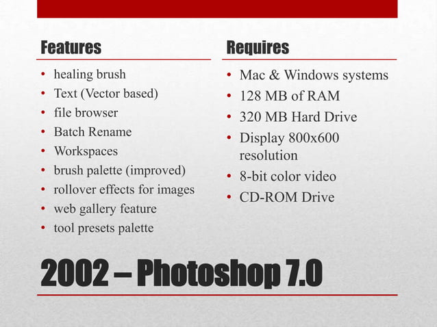 Adobe Photoshop history | PPTX | Photo Editing Software | Computer ...