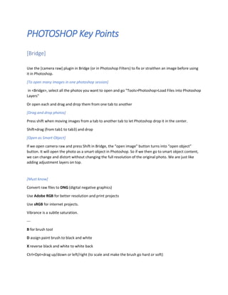 Photoshop key points | PDF