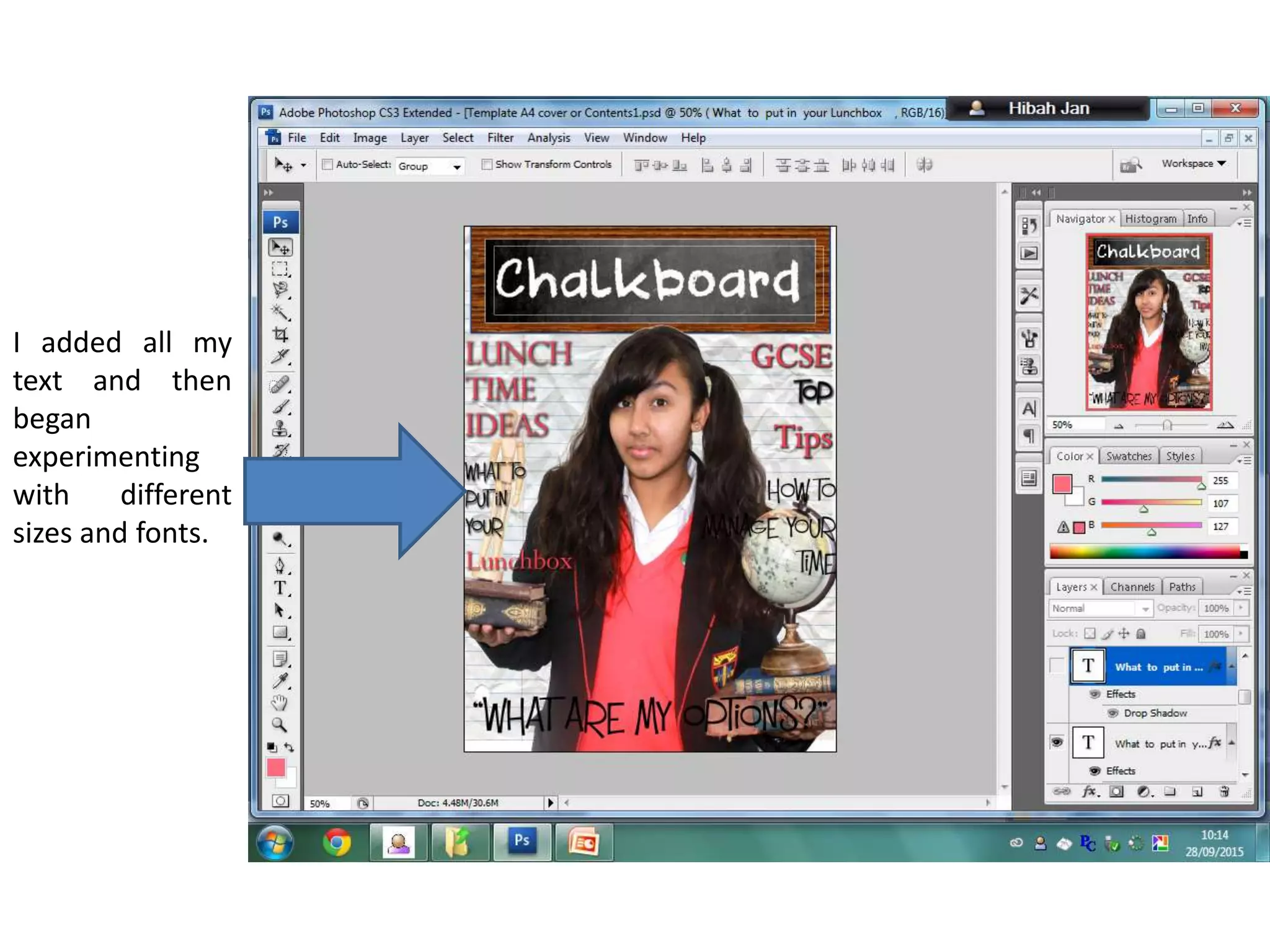Photoshop process text size | PPTX