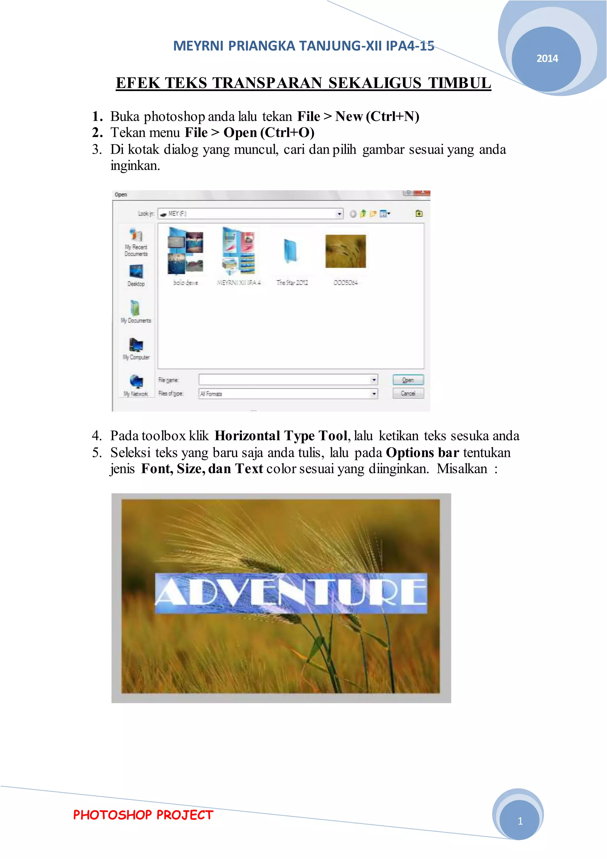 Photoshop project tutorial | PDF