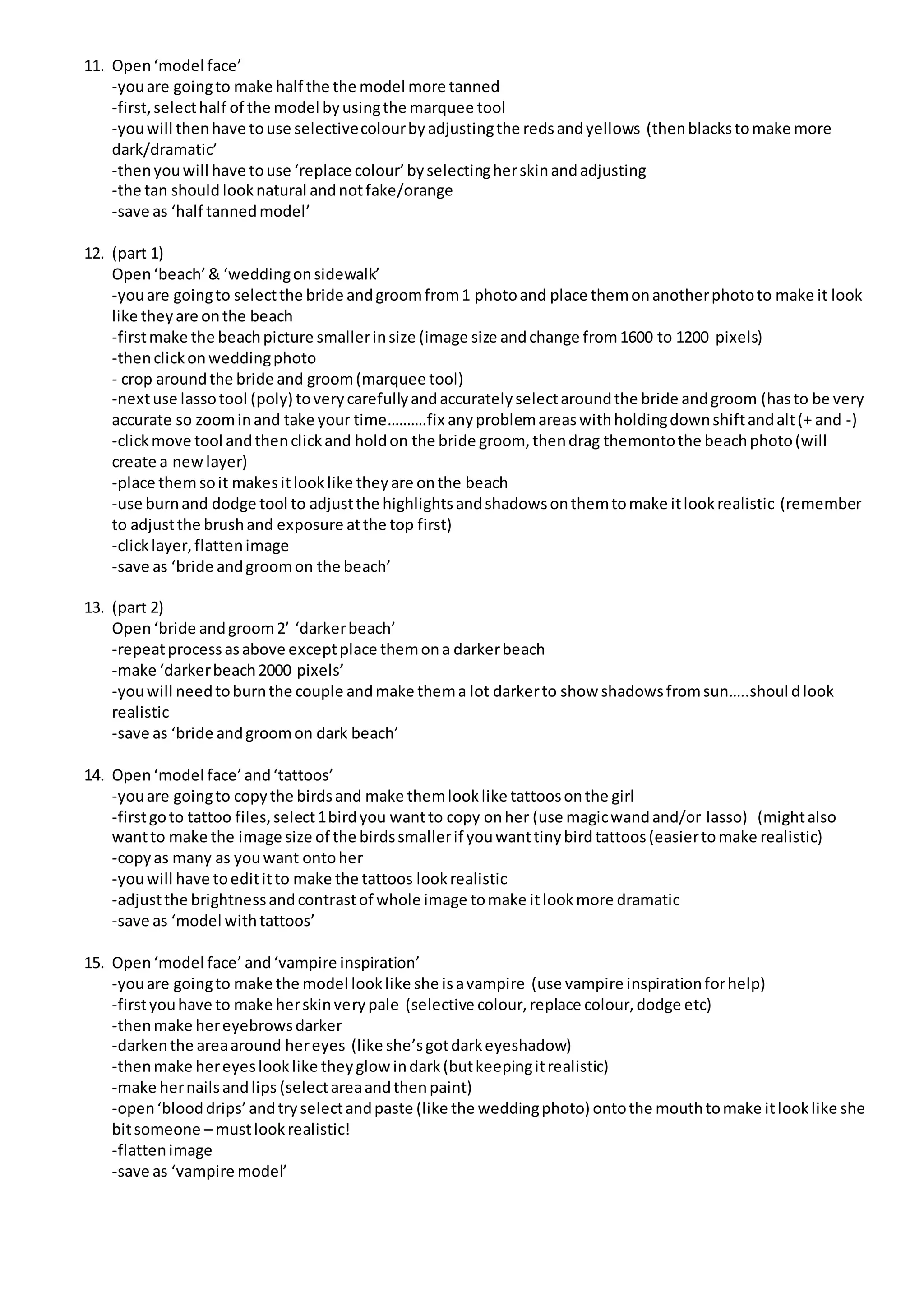 Photoshop tasks | DOCX