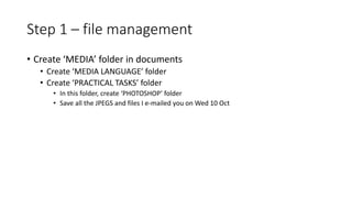Photoshop tasks | PPTX