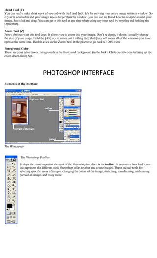 Photoshop tools and their functions | DOCX