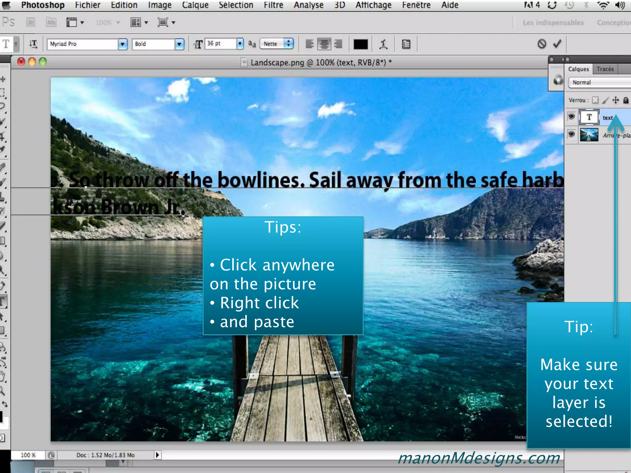 Photoshop tutorial: how to add text to an image. | PPTX | Desktop ...