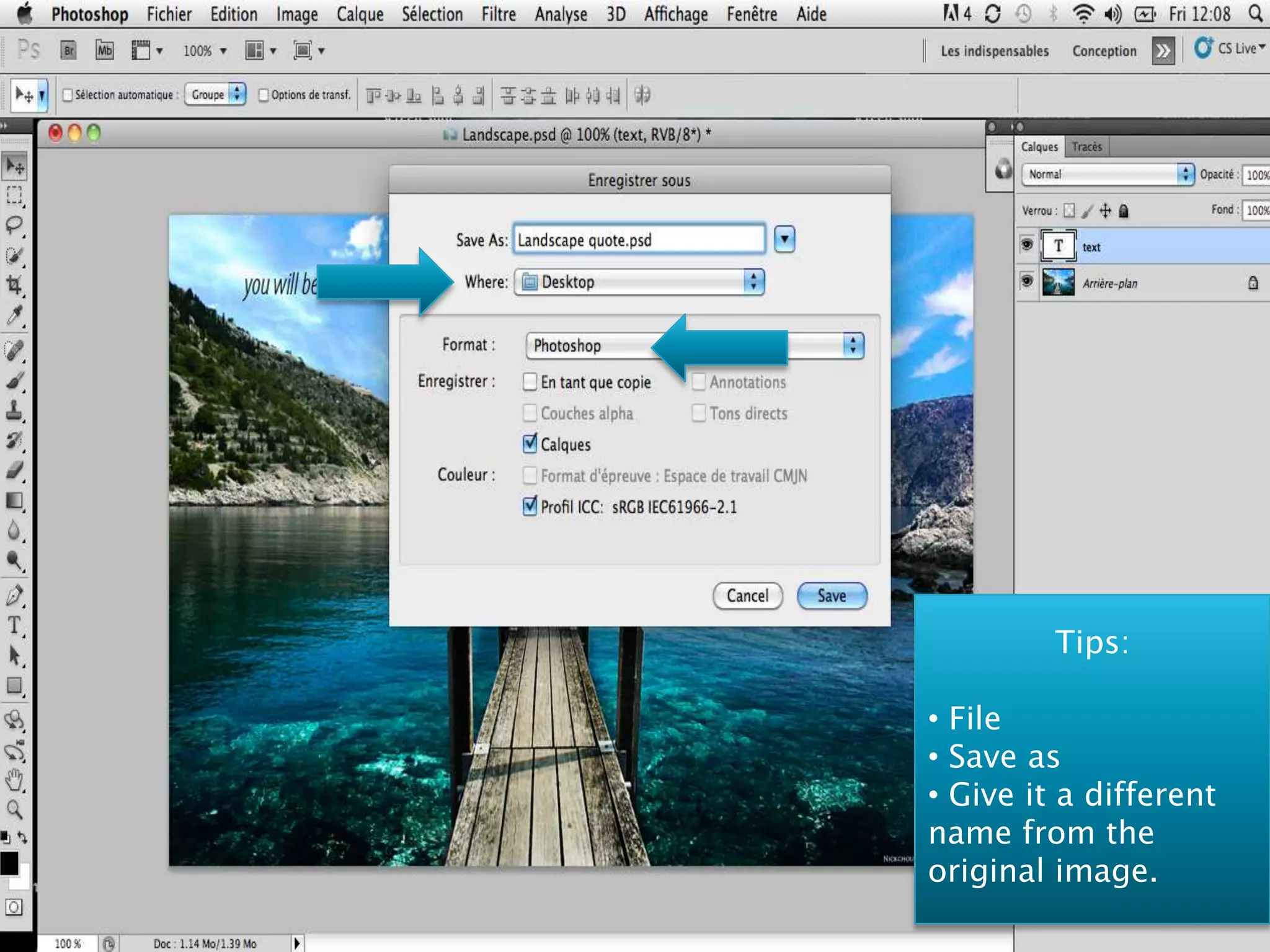 Photoshop tutorial: how to add text to an image. | PPTX | Desktop ...