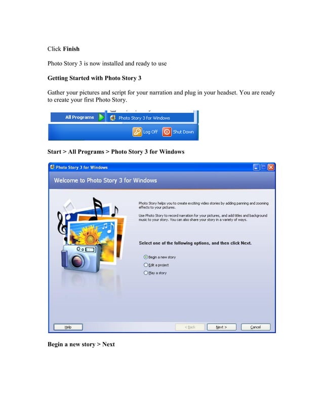Photo story 3 guide | PDF