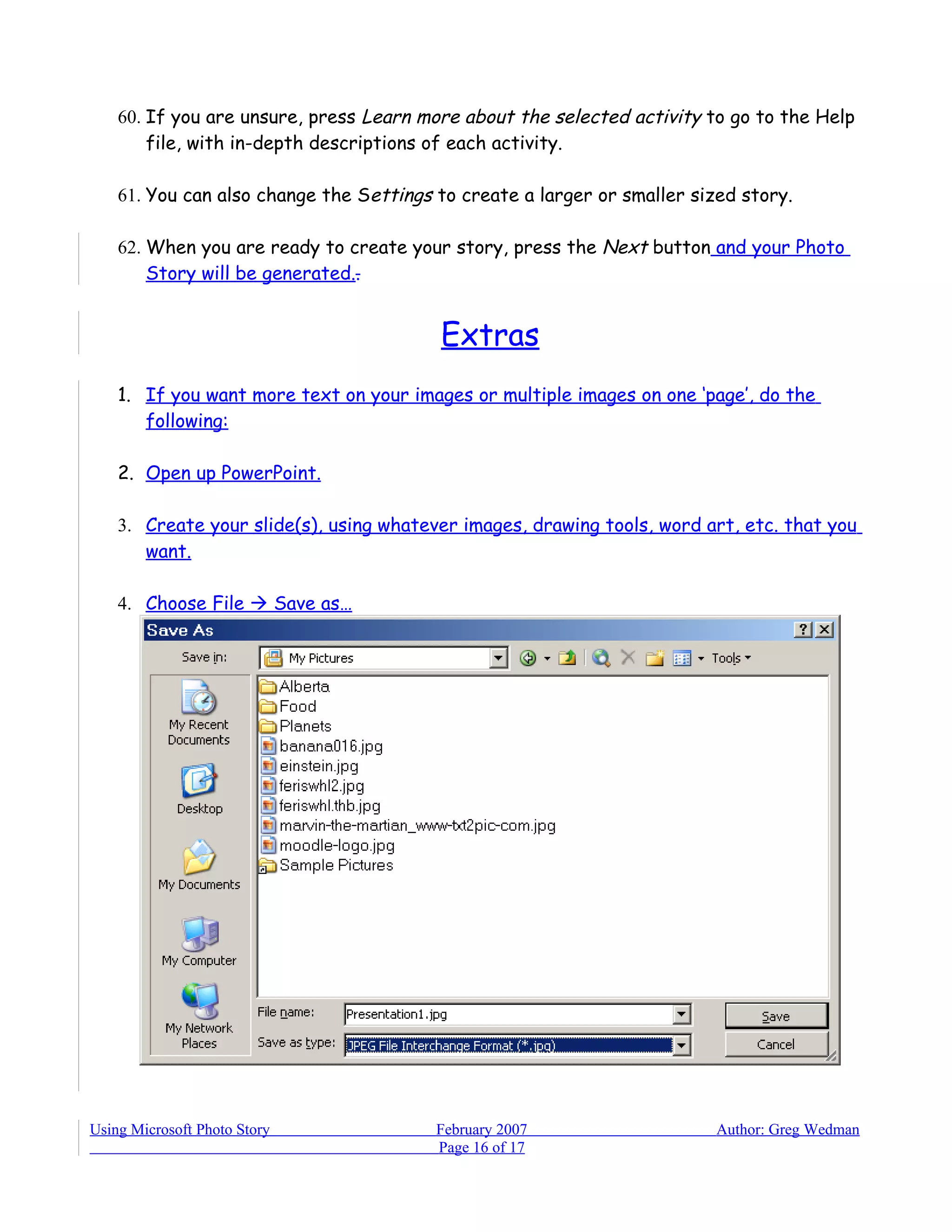 Photo Story Manual | DOC