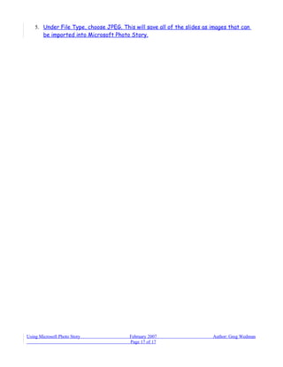 Photo Story Manual | DOC