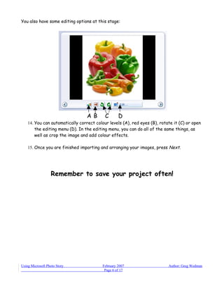 Photo Story Manual | DOC
