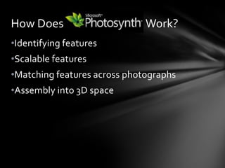 Photosynths as a method for capturing rich visual, qualitative data | PPT