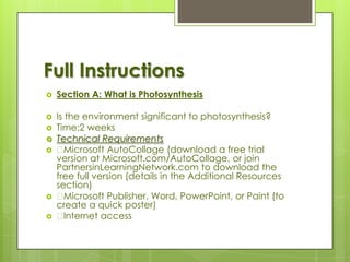 Photosynthesis (ASSIGNMENT) | PPTX