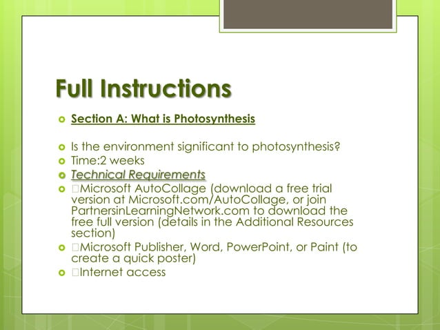 Photosynthesis (ASSIGNMENT) | PPT