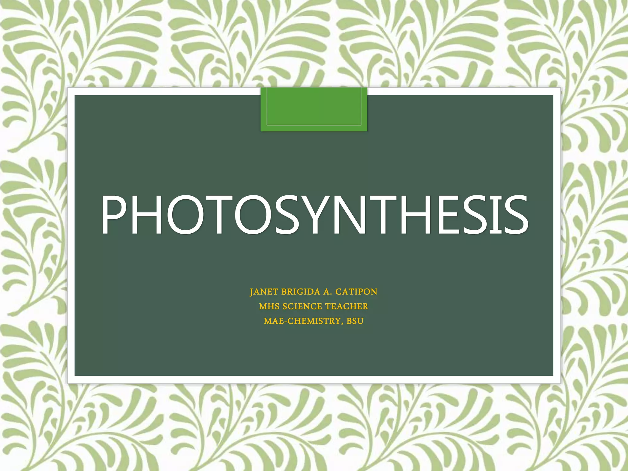 Photosynthesis | PPTX
