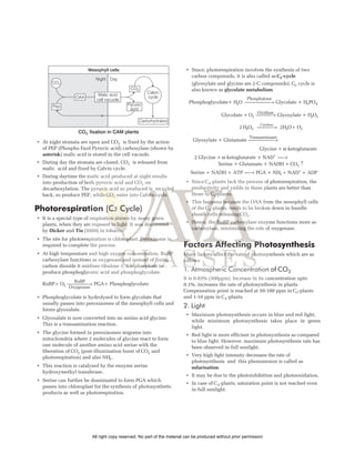 Photosynthesis in Higher Plants Class 11 Free Study Material PDF | PDF