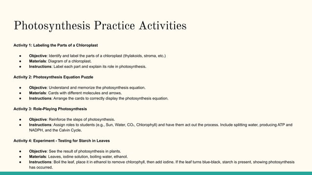 8th Grade Science: Photosynthesis Slides | PDF