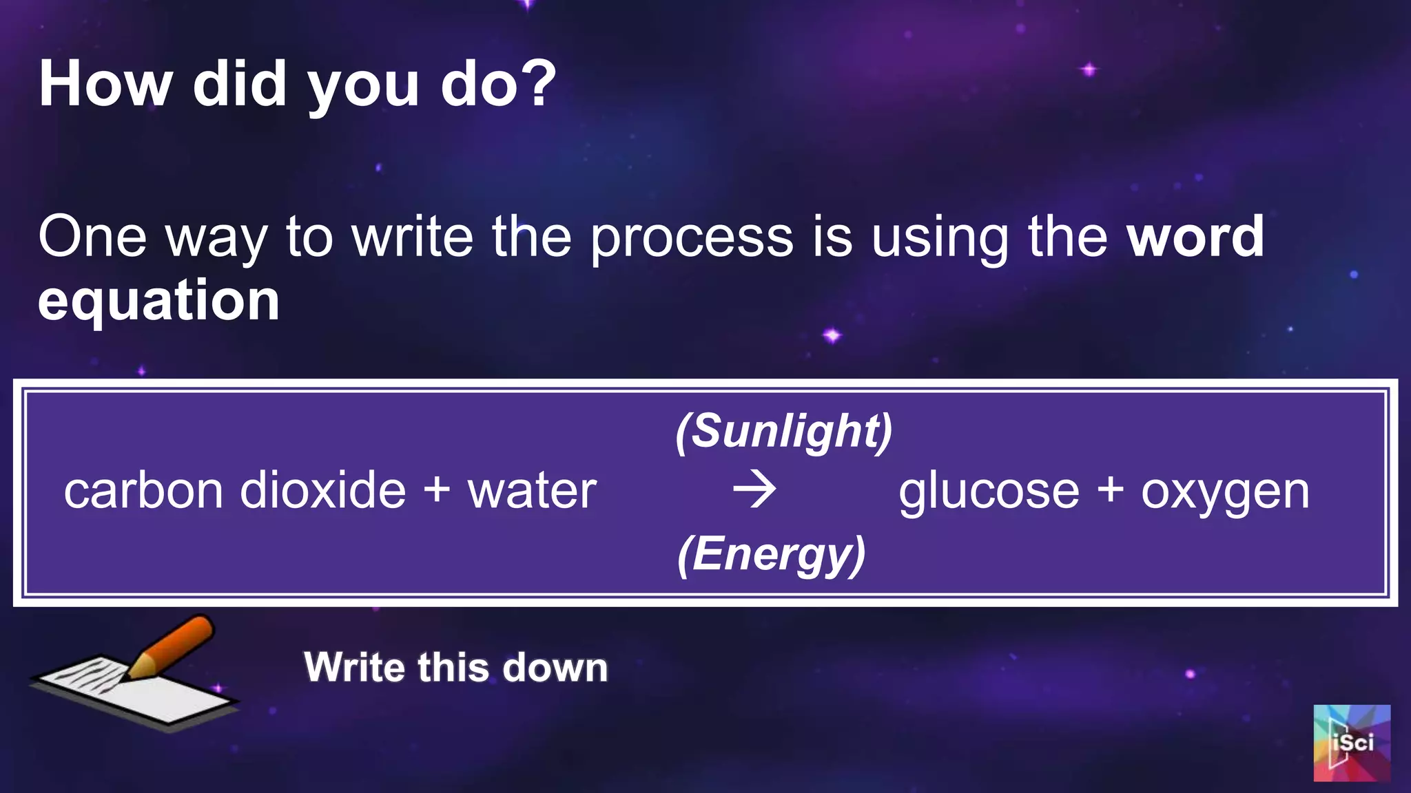 Photosynthesis Lesson Autumn 2018 Nano Simbox | PPTX