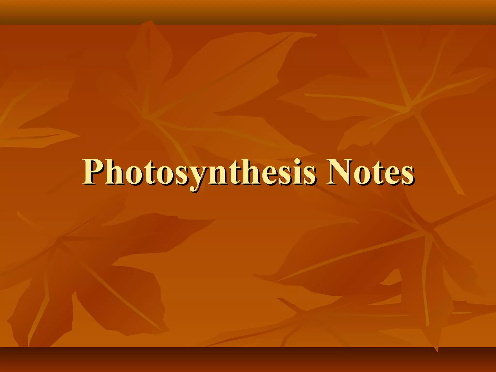 Photosynthesis Notes | PPT