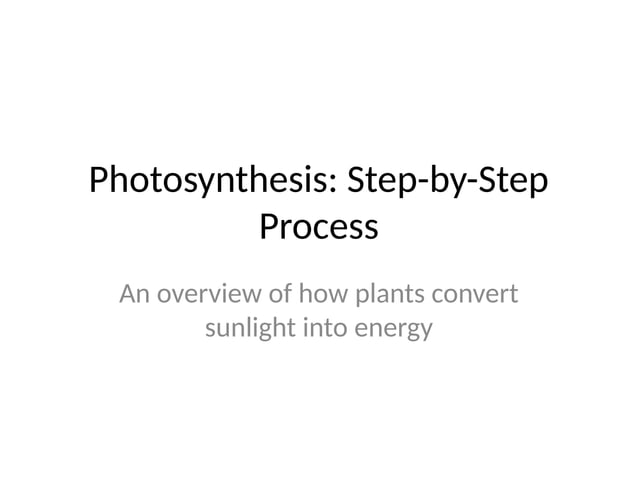 Photosynthesis Steps with presentation and pictures | PPTX