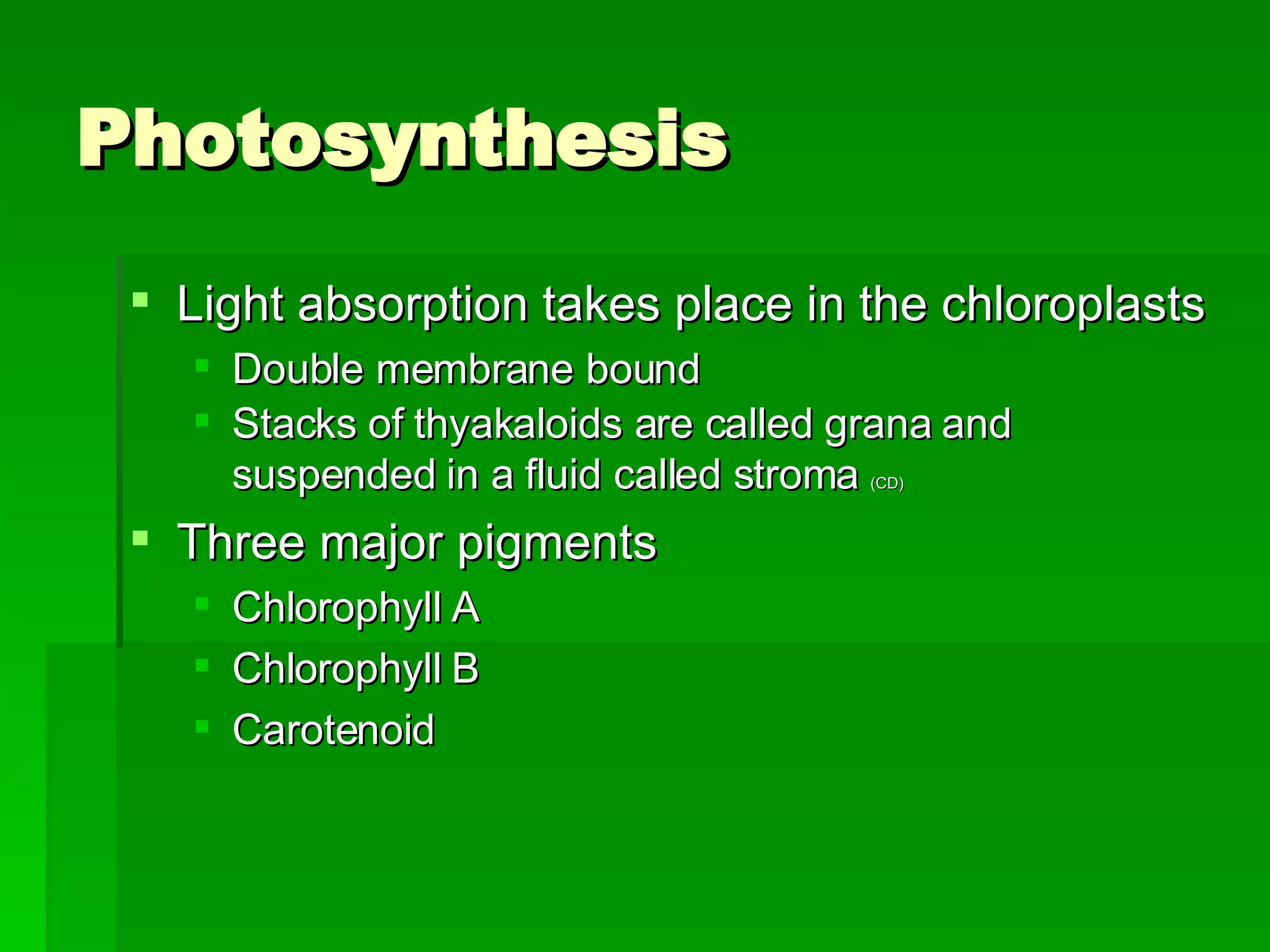 Photosynthesis | PPT | Chemistry | Science