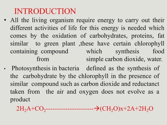 PHOTOSYNTHETIC BACTERIA (OXYGENIC AND ANOXYGENIC) | PPTX | Chemistry ...