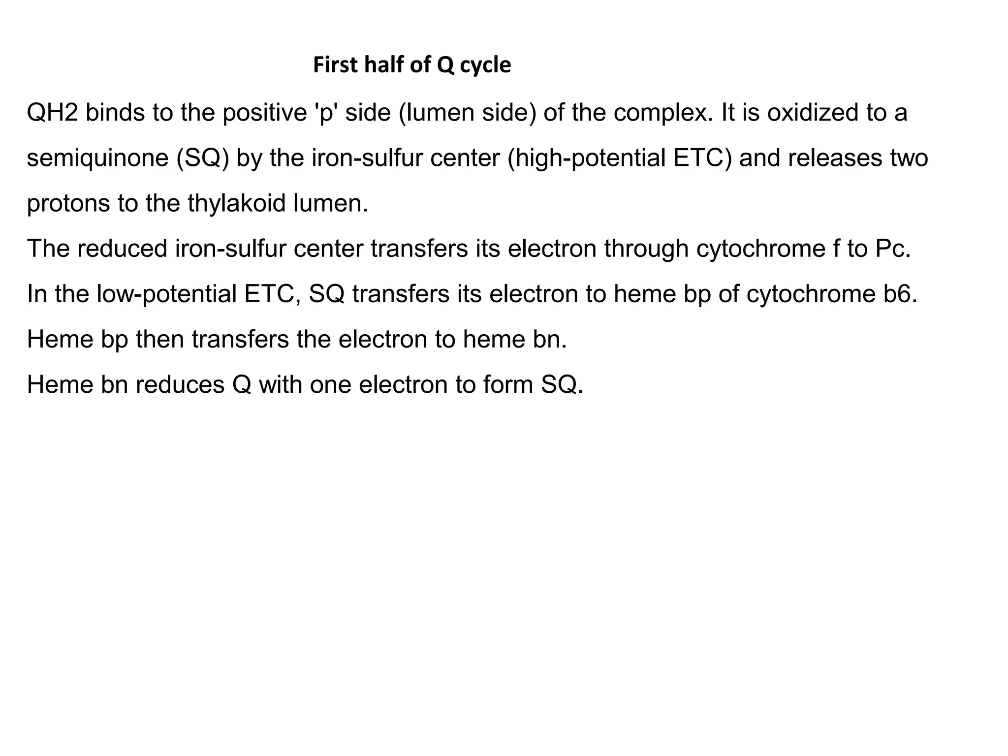 Photosynthesis-2- light reaction - Q-CYCLE | PPT