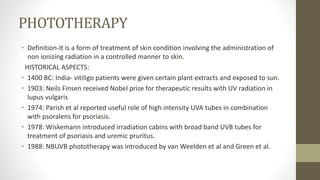 Phototherapy in Dermatology. | PPTX