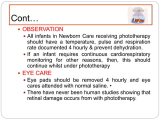 Phototherapy in neonatal jaundice | PPTX