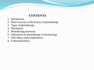 Phototherapy : connection with dermatology | PPTX