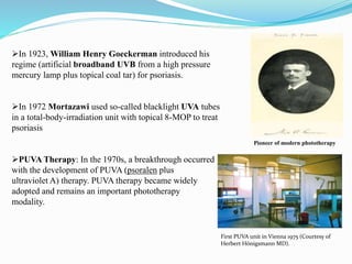Phototherapy : connection with dermatology | PPTX