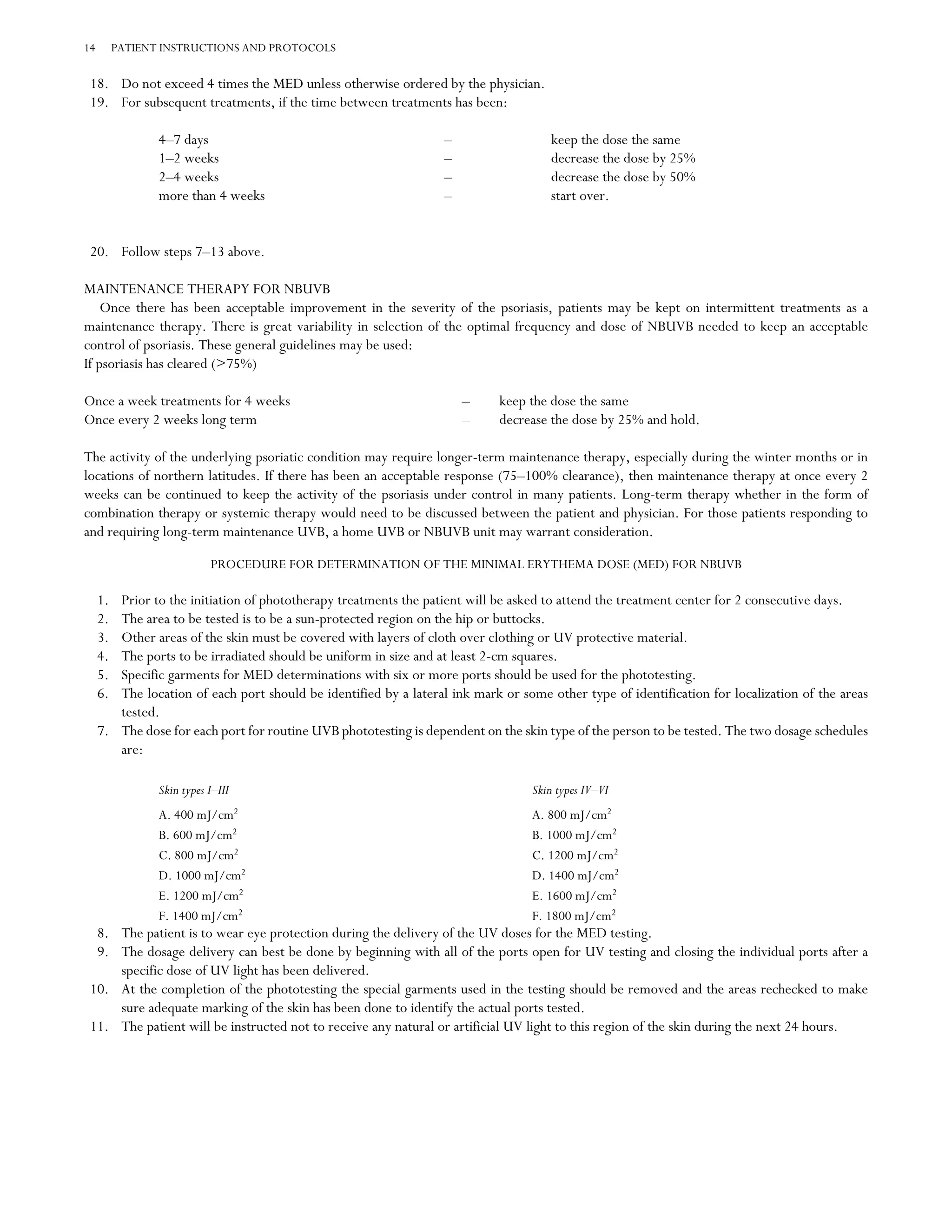 Phototherapy treatment protocol | PDF