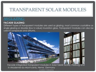 Photovoltaic(pv) module and transparent solar panels | PPTX