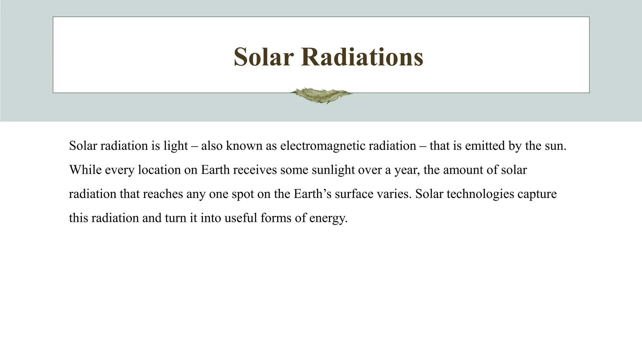 solar photovoltaic source of energy resources | PPTX