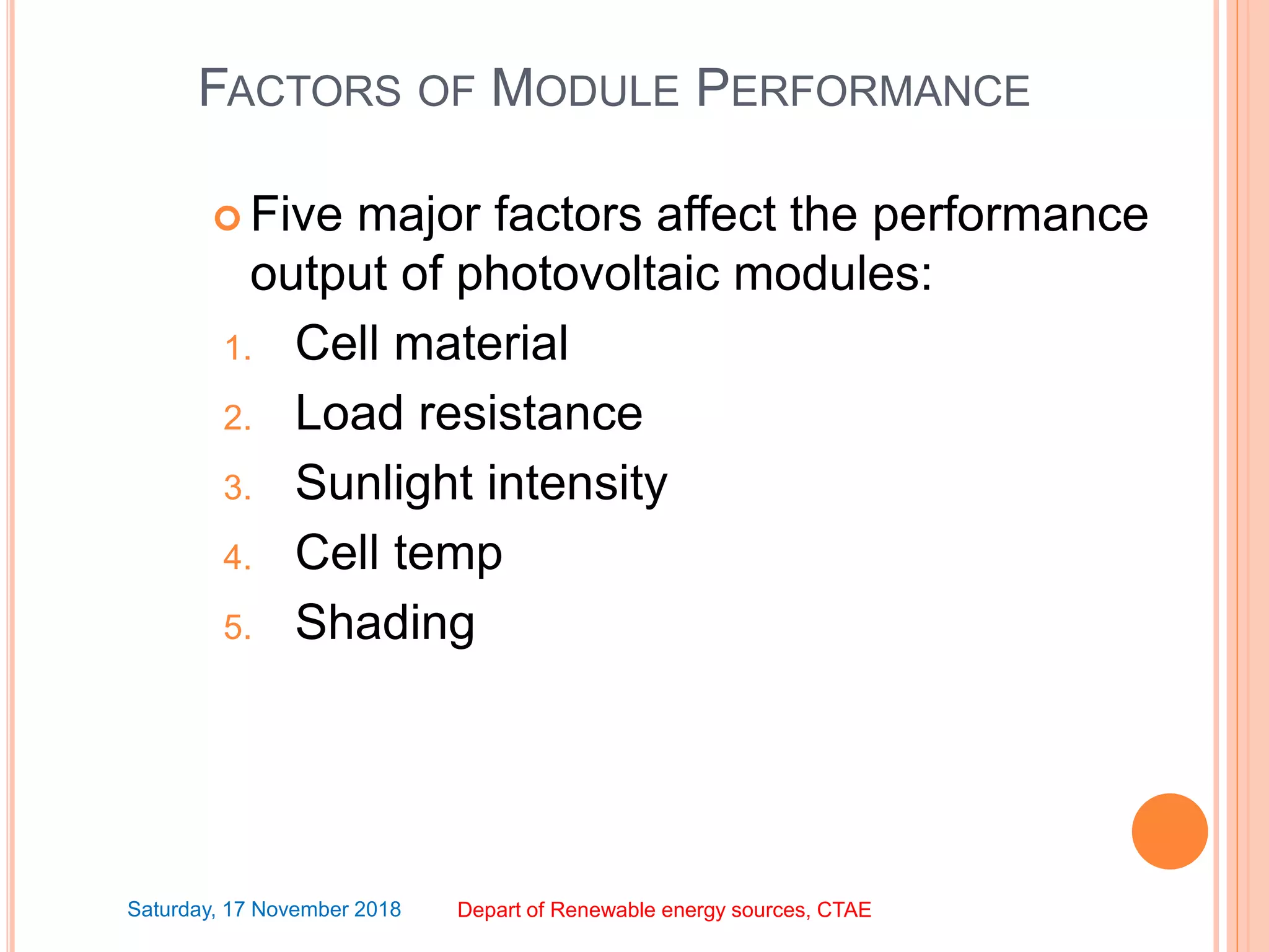 Photovoltaic modules & sizing of pv system | PPTX