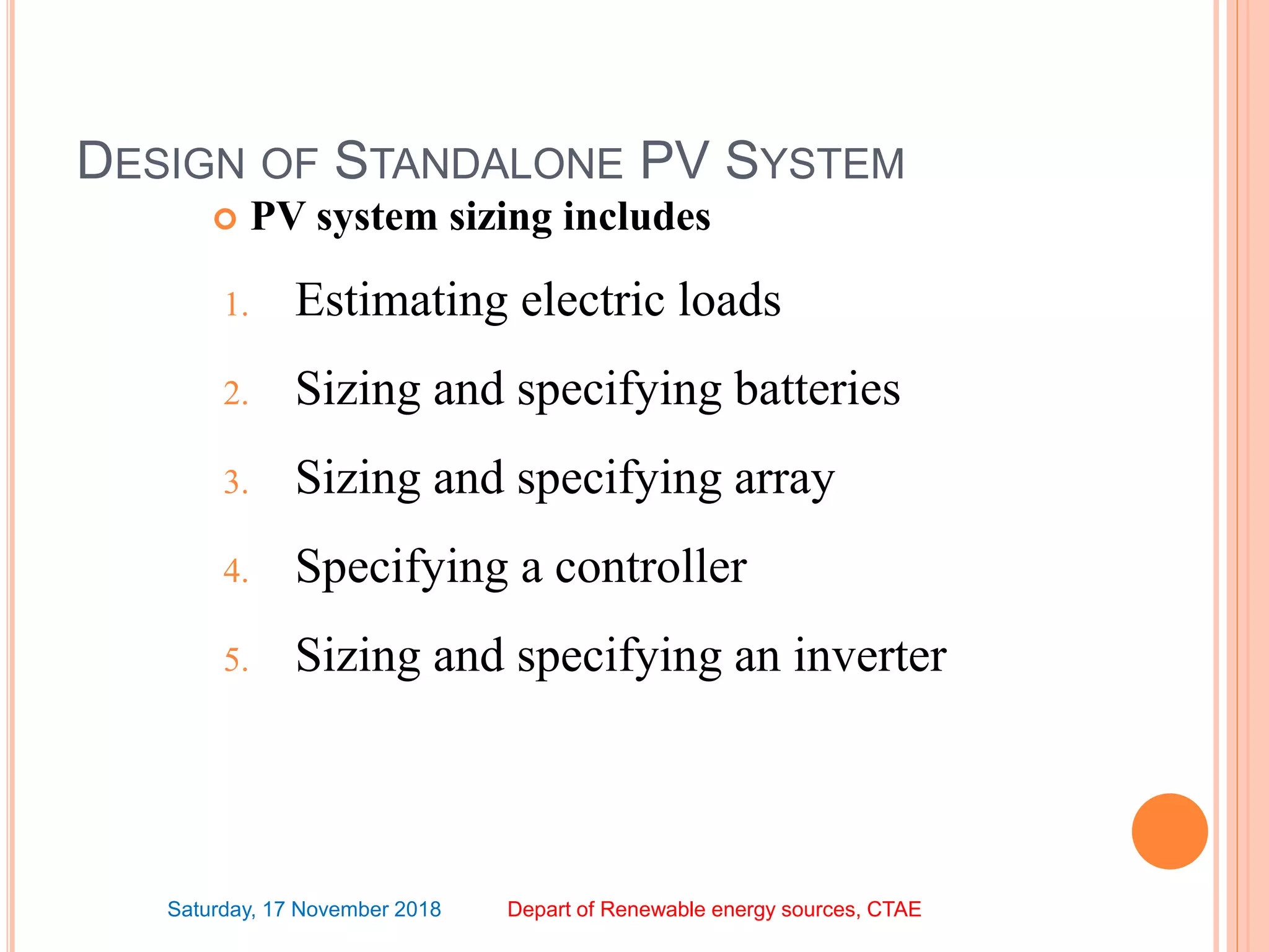 Photovoltaic modules & sizing of pv system | PPTX