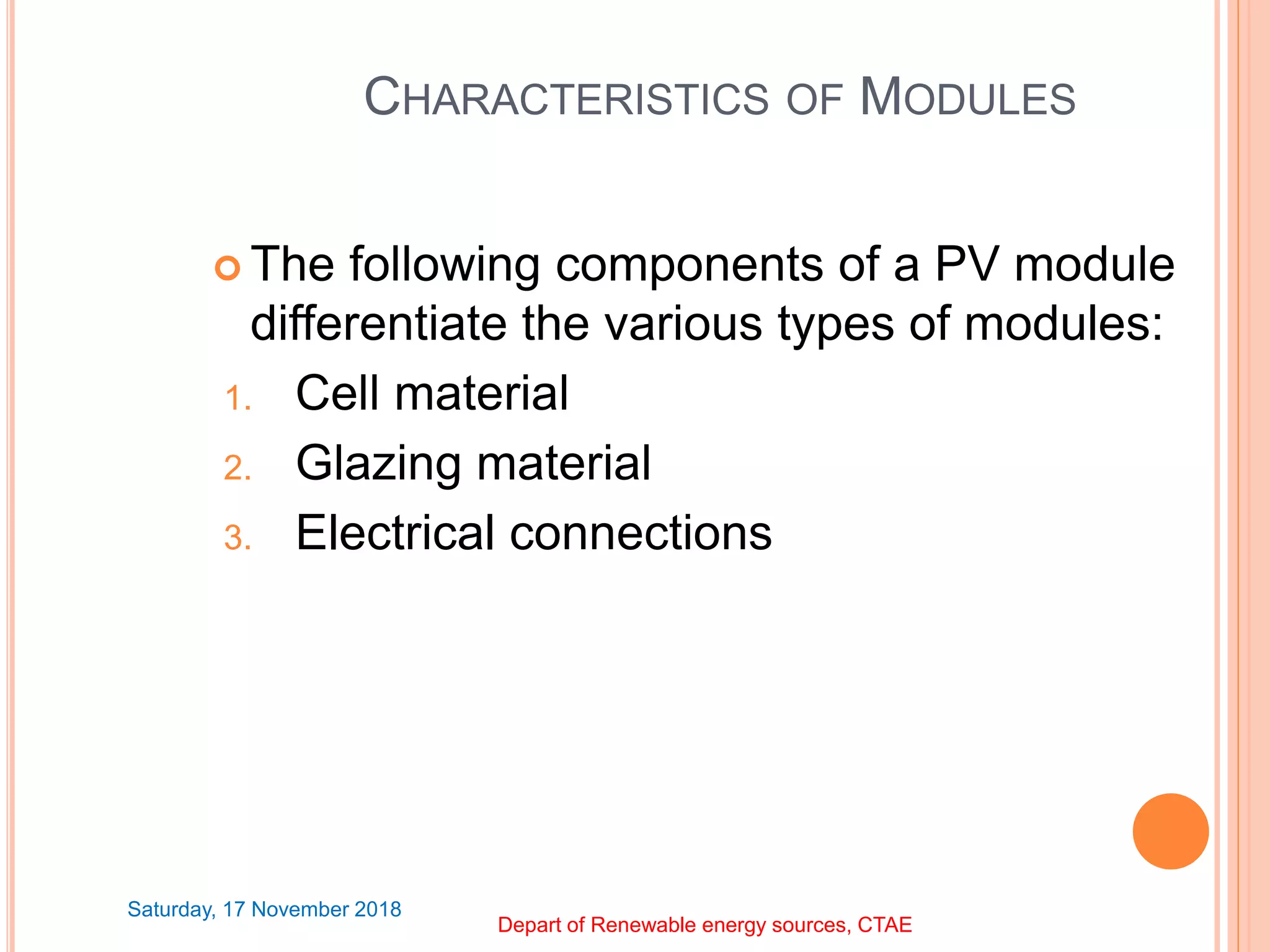 Photovoltaic modules & sizing of pv system | PPTX