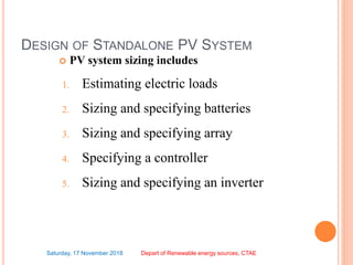 Photovoltaic modules & sizing of pv system | PPTX