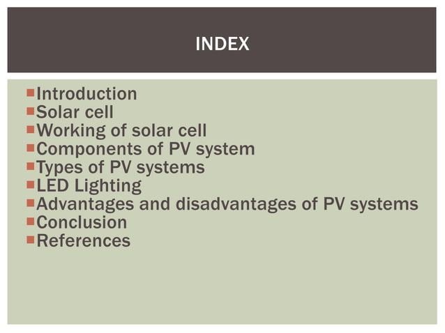 Photovoltaic (PV) LED Lightning system | PPT