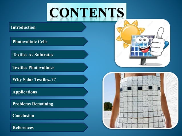 Photovoltaic Solar Textiles.pptx SOLAR TEXTILES | PPTX | Science